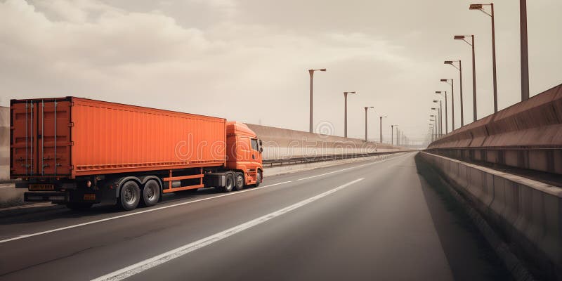 Logistics and Transportation Concept, Truck on the Road with Global ...