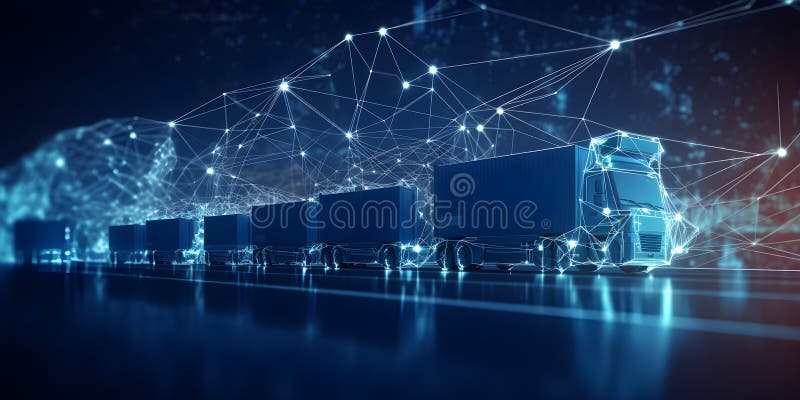 Logistics and Transportation Concept, Truck on the Road with Global ...