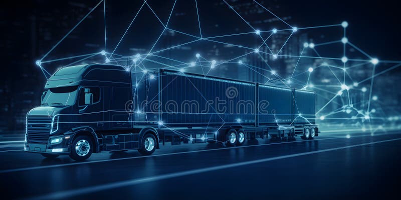 Logistics and Transportation Concept, Truck on the Road with Global ...