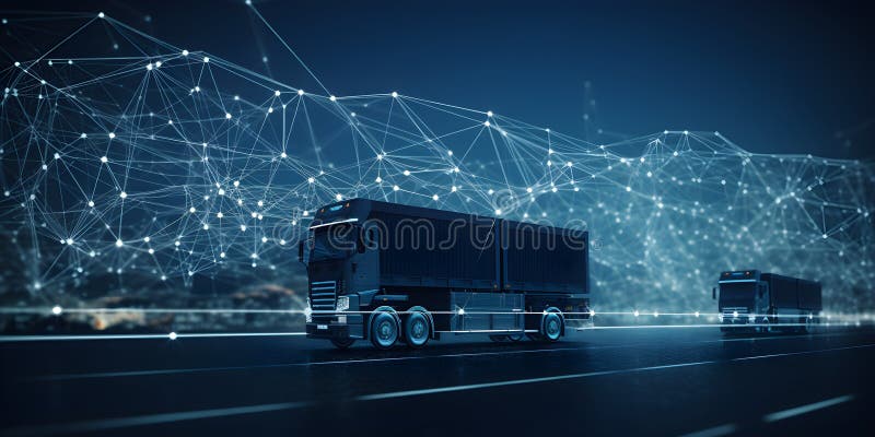 Logistics and Transportation Concept, Truck on the Road with Global ...