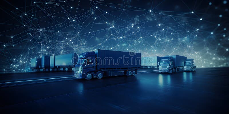 Logistics and Transportation Concept, Truck on the Road with Global ...