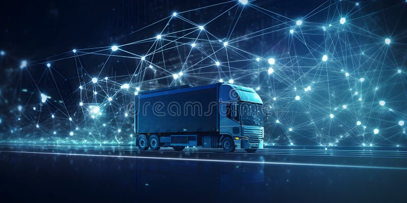 Logistics and Transportation Concept, Truck on the Road with Global ...