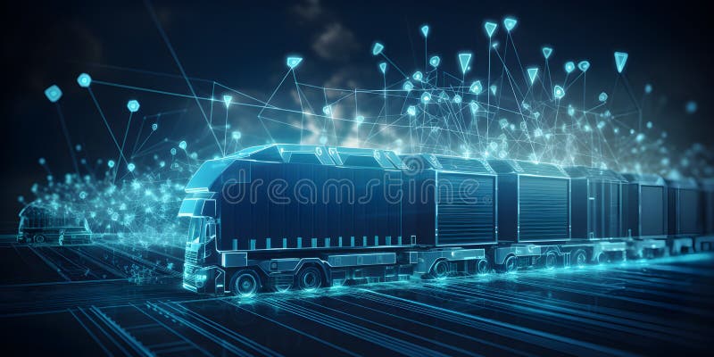 Logistics and Transportation Concept, Truck on the Road with Global ...