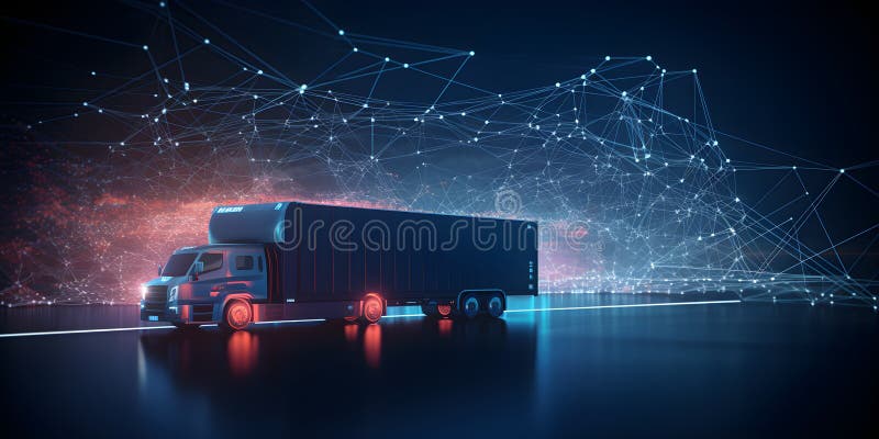 Logistics and Transportation Concept, Truck on the Road with Global ...