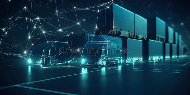 Logistics and Transportation Concept, Truck on the Road with Global ...