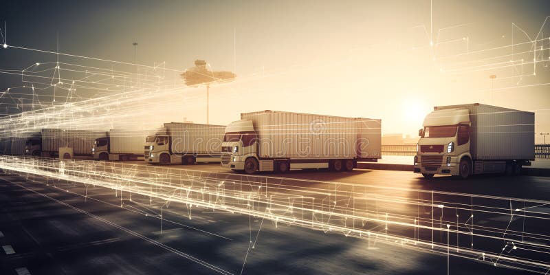 Logistics and Transportation Concept, Truck on the Road with Global ...