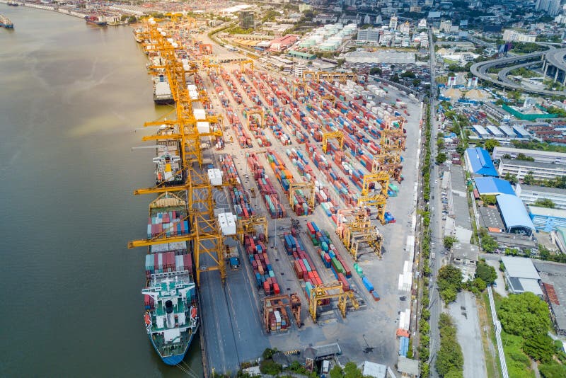 Logistics and Transportation of Container Cargo Stock Image - Image of ...