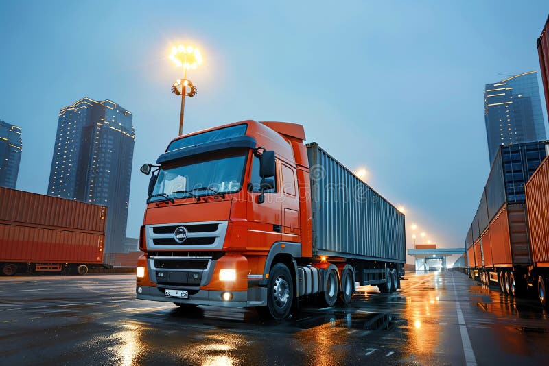 Logistics and Transportation of Container Cargo Stock Illustration ... Logistics and Transportation of Container Cargo Stock Illustration ...