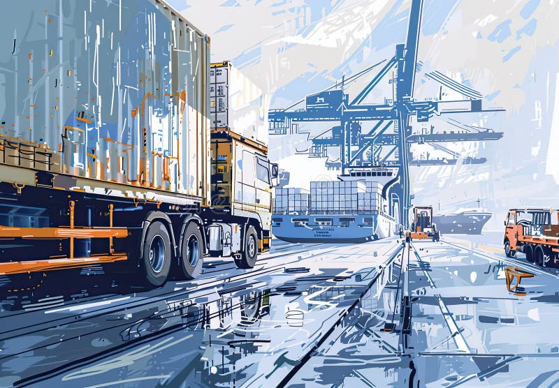 Logistics and Transportation of a Container Cargo Ship and a Cargo ...