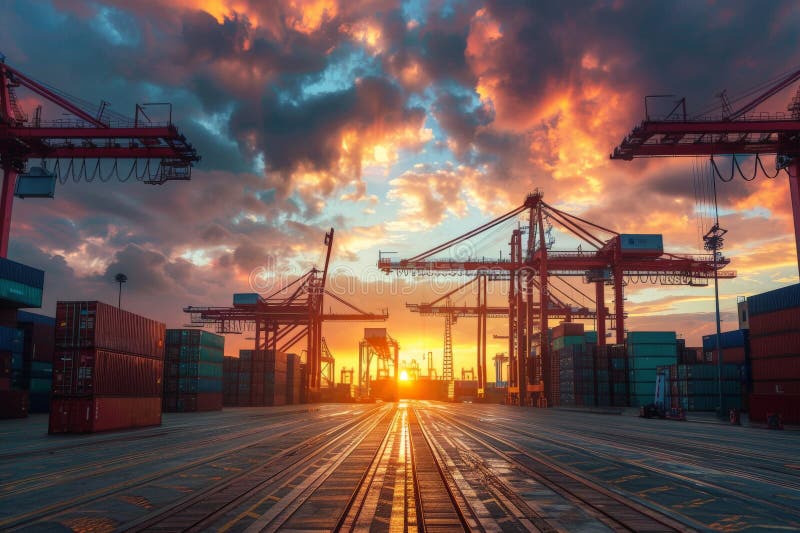 Logistics and Transportation of Container Cargo Ship, Global ...