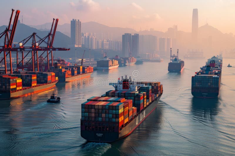 Logistics and Transportation of Container Cargo Ship, Global ...