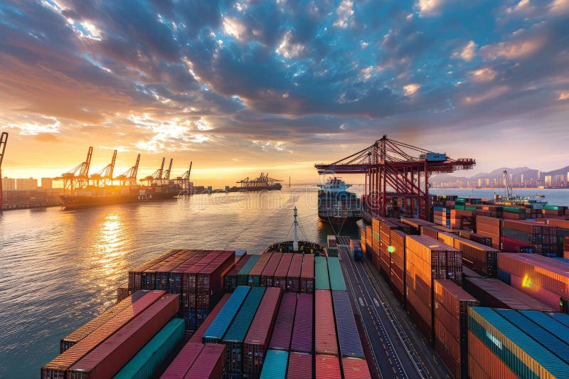 Logistics and Transportation of Container Cargo Ship, Global ...