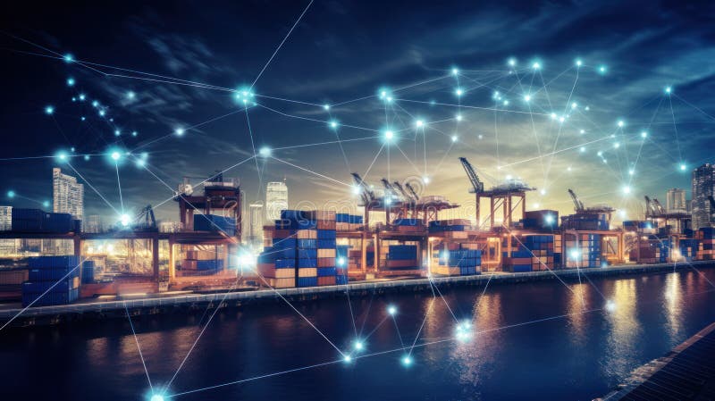 Logistics and Transportation of Container Cargo Ship and Cargo Plane ...