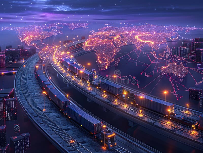 Logistics and Transportation of Container Cargo Ship and Cargo Plane ...