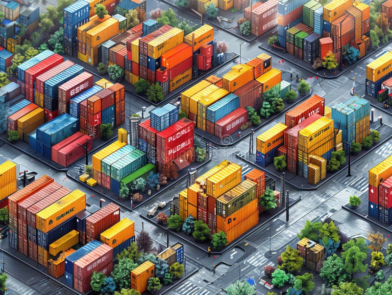 Logistics and Transportation of Container Cargo Ship and Cargo Plane ...