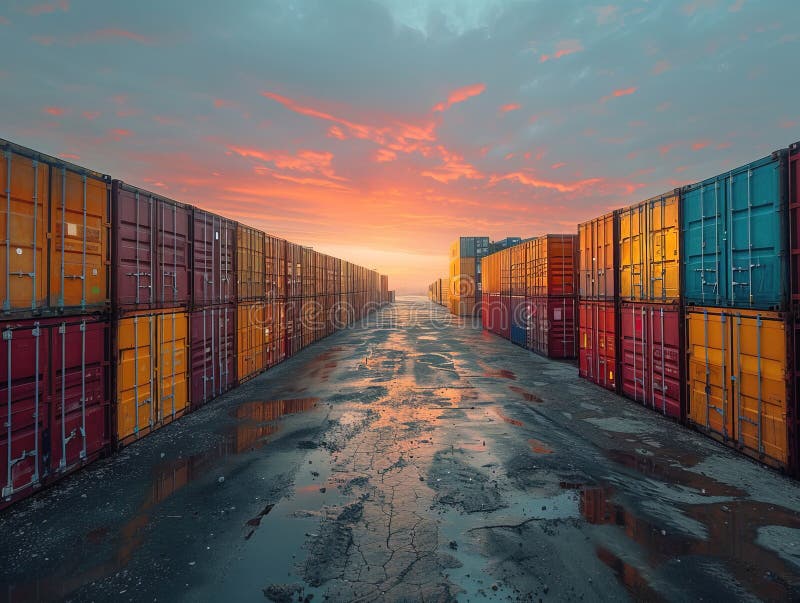 Logistics and Transportation of Container Cargo Ship and Cargo Plane ...