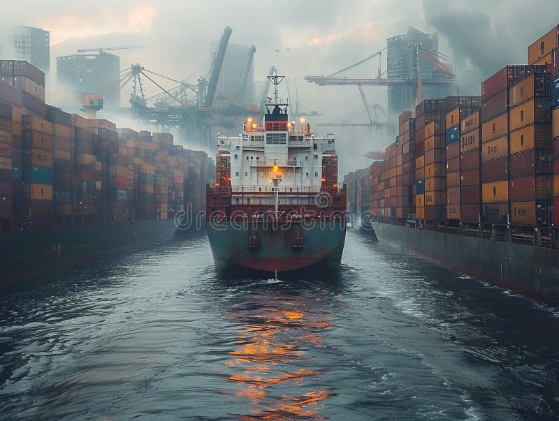 Logistics and Transportation of Container Cargo Ship and Cargo Plane ...