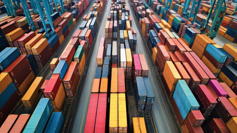 Logistics and Transportation of Container for Export Stock Illustration ...