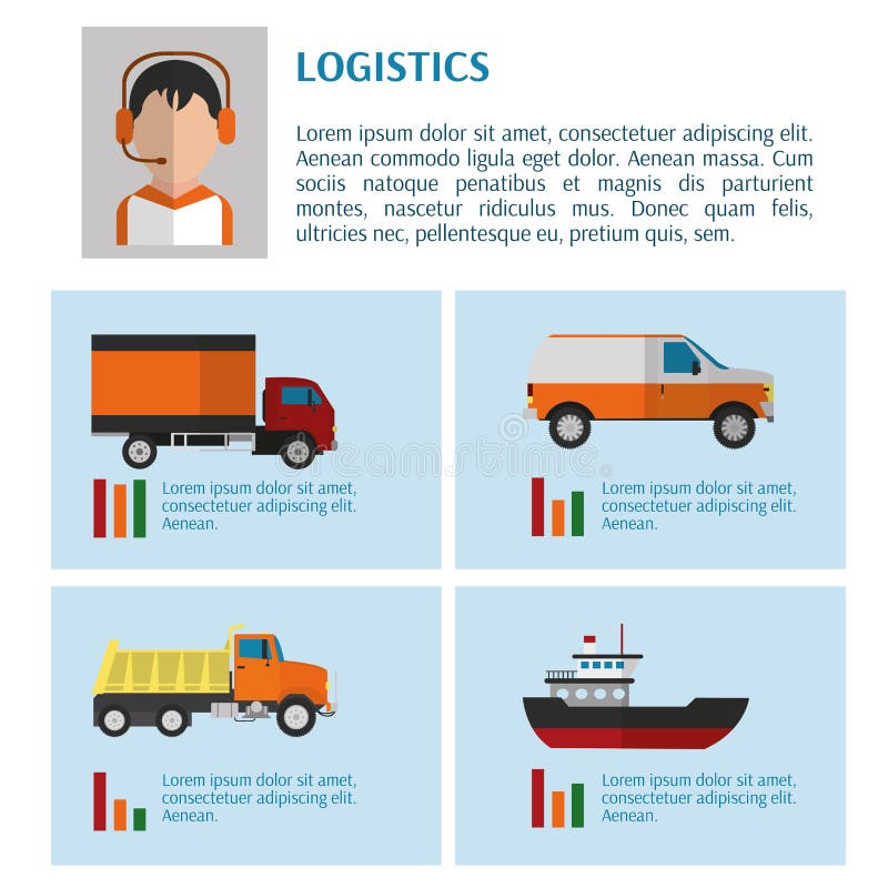 Logistics and Transportation Design Stock Vector - Illustration of ...