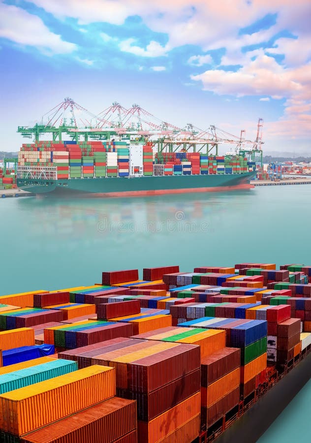 Logistics and Transportation of International Container Cargo Ship at ...