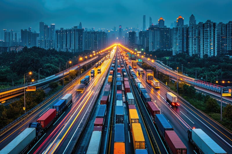 Logistics Transportation System Concept. Background Generative AI Stock ...