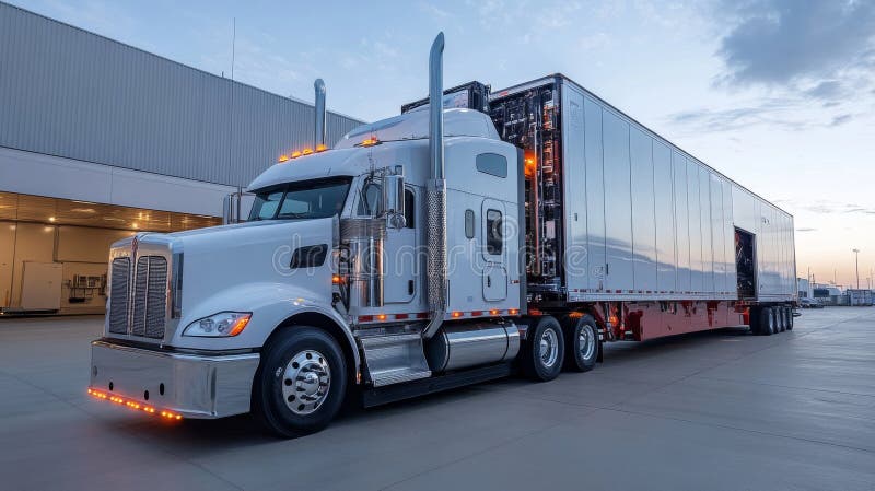 A Logistics Truck is Currently Parked in the Warehouse Loading Area ...