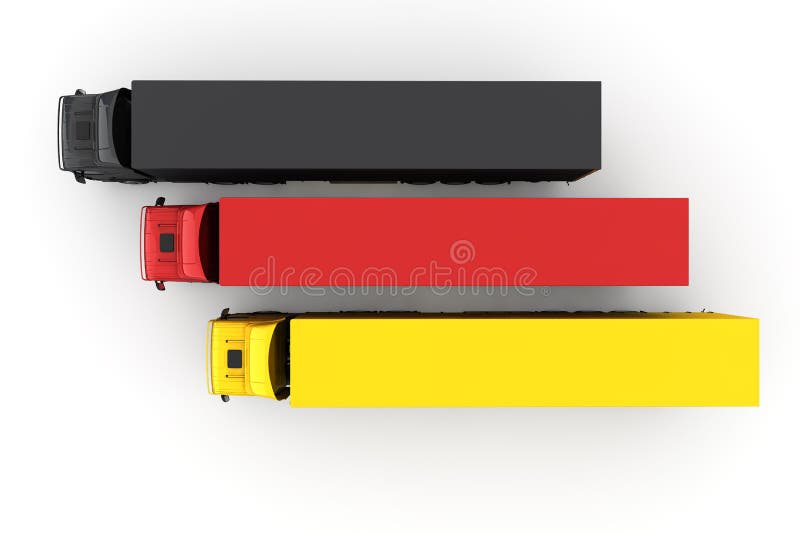 Logistics Trucks in the Colors Stock Illustration - Illustration of ...