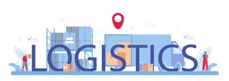 Logistics Typographic Header. Idea of Transportation and Distribution ...