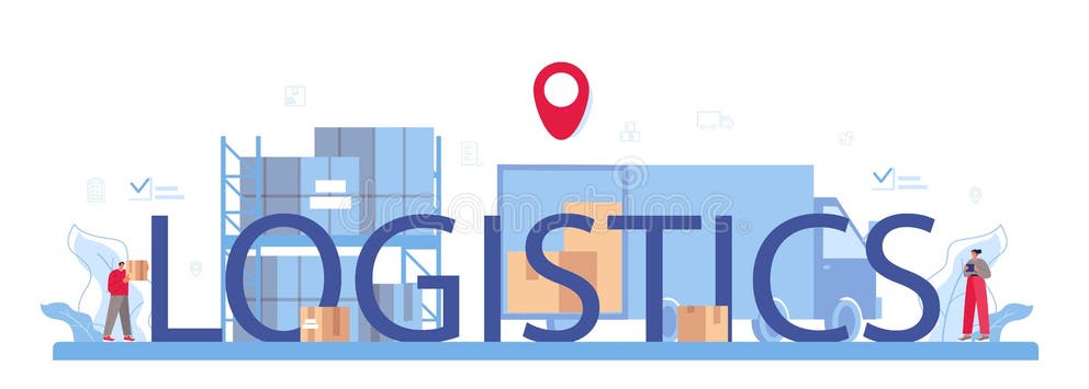 Logistics Typographic Header. Idea of Transportation and Distribution ...