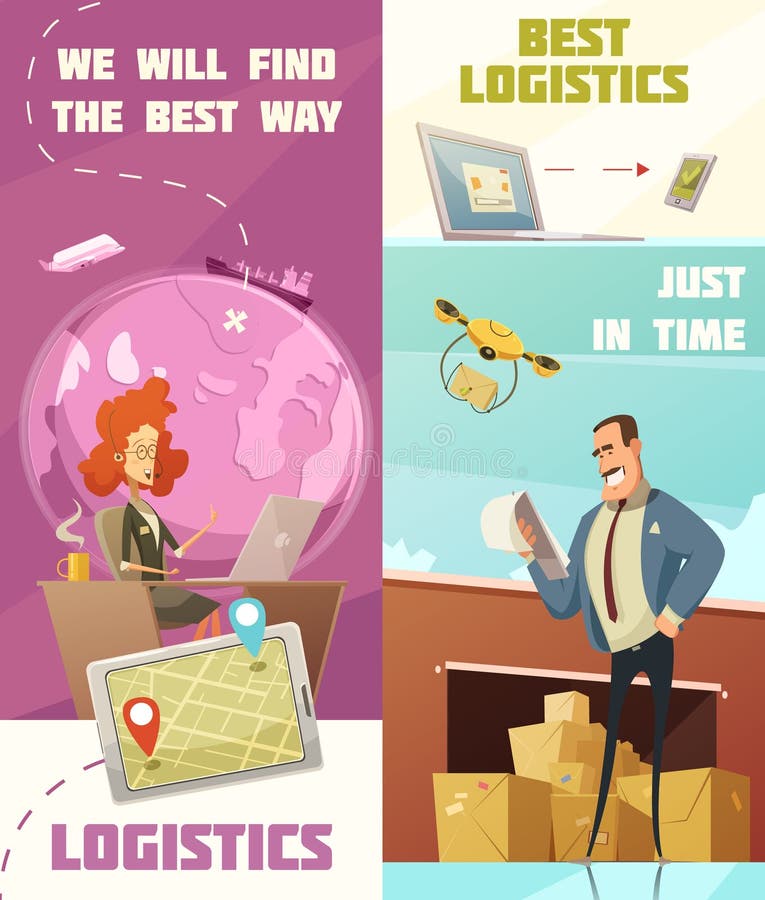 Logistics Vertical Banners Set Stock Vector - Illustration of delivery ...