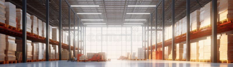 The Logistics Warehouse of the Future Stock Illustration - Illustration ...