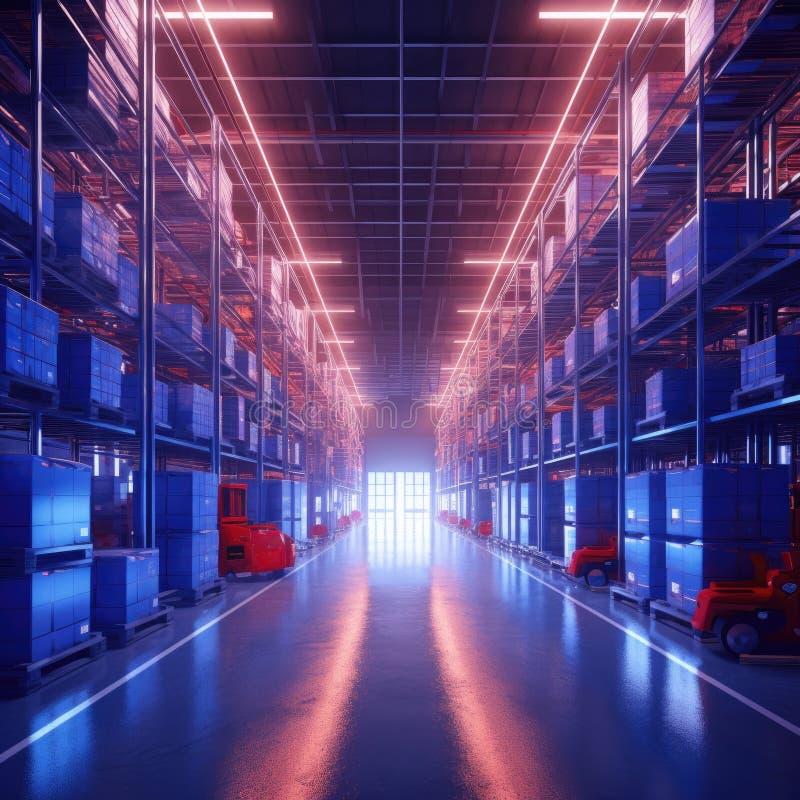 The Logistics Warehouse of the Future Stock Image - Image of industry ...