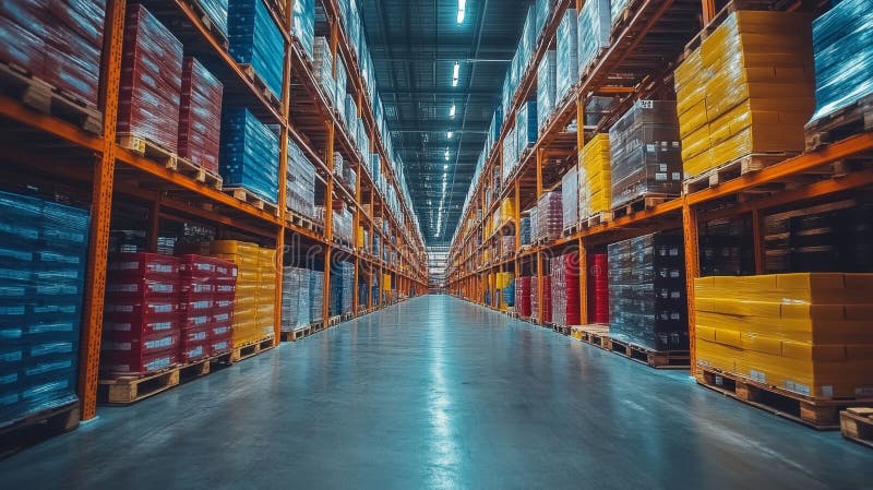 Logistics Warehouse with Organized Inventory and Storage for Efficient ...