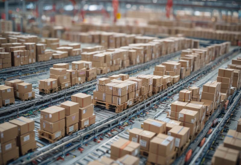 Logistics Warehouse Vast Shelves Stock Image - Image of industrial ...