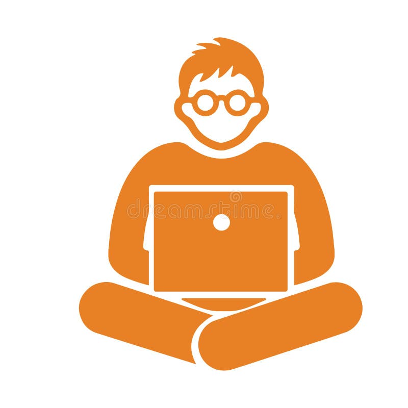 Logistics, Working Man Icon. Orange Color Design Stock Vector ...