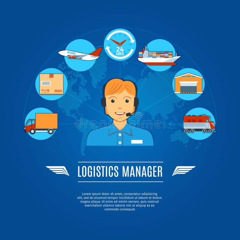 Logistik-Manager Concept Icons Vektor Abbildung - Illustration von ...