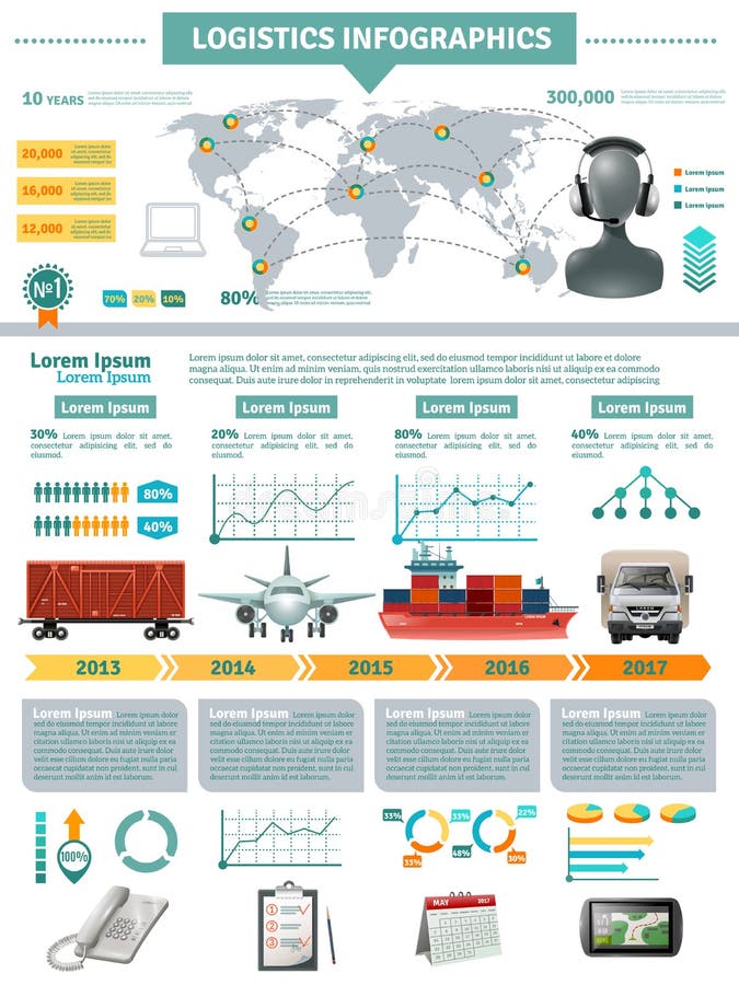 Logistique Globale Infographics Illustration de Vecteur - Illustration ...