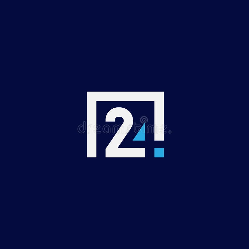 24 Logo Design Isolated on Dark Blue Background Stock Illustration ...