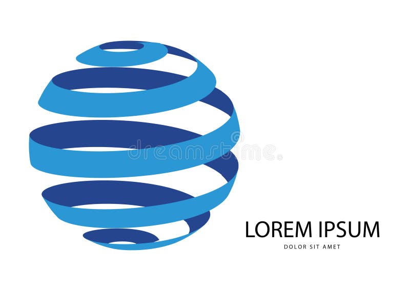 Abstract 3d Blue Vector Logo Isolated on White Illustration Stock ...