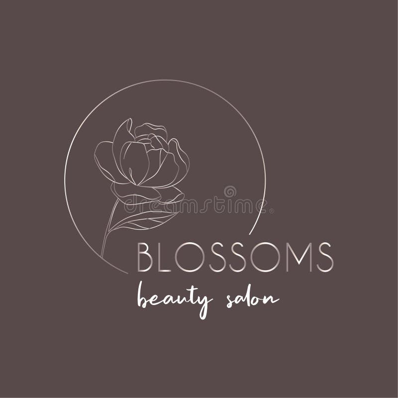 Beauty Salon Logo with a Peony Flower Stock Vector - Illustration of ...