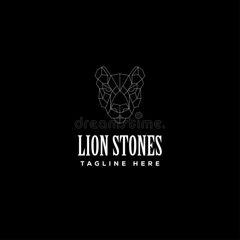 Line Lion Stone Logo Vector Stock Vector - Illustration of nature, lion ...