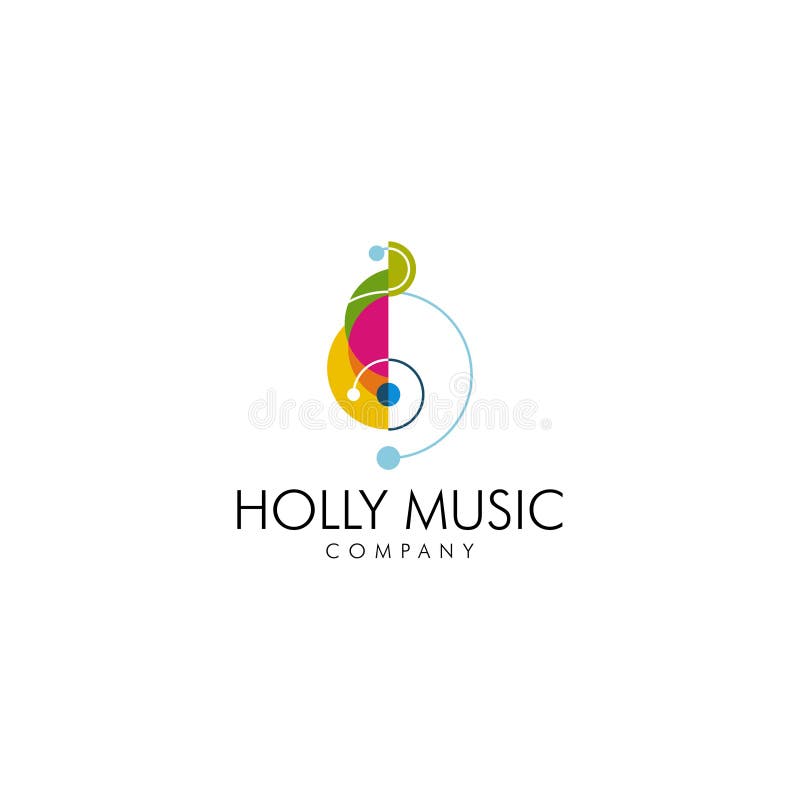 Full Colour Style Music Note Logo Stock Vector - Illustration of ...