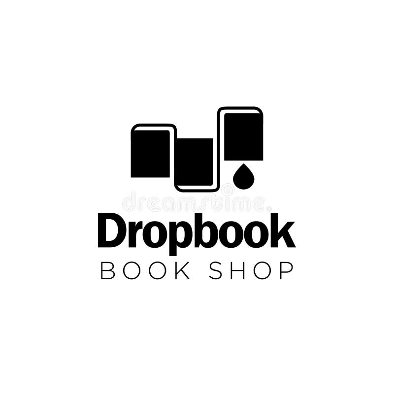 Dropbook Logo for Book Shop on Black with Water Drop Stock Vector ...
