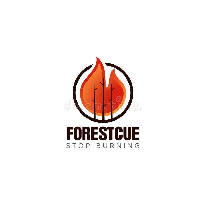 Logo Forestcue Design Vektor for Rescue Forest from Burning Stock ...