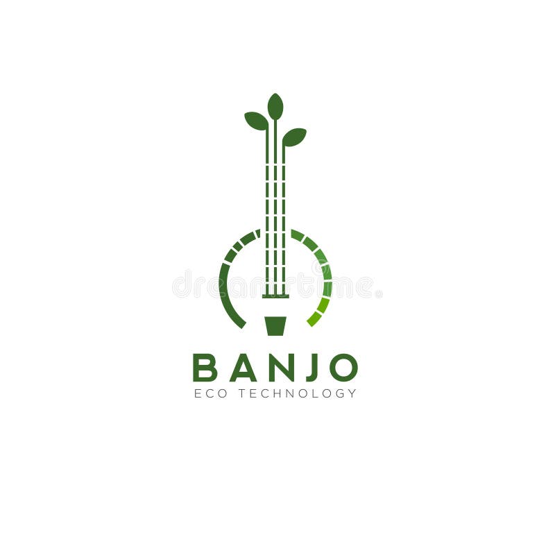 Logo Banjo for Eco Technology with Tree Vector Stock Vector ...