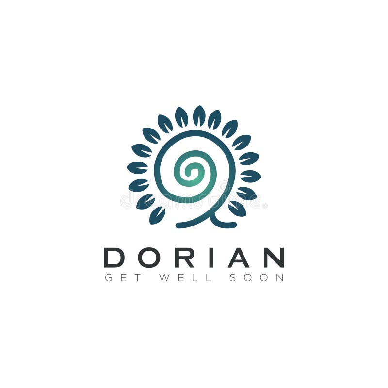 Logo Dorian Social Community for Hurricane Disasters with Twister Plant ...