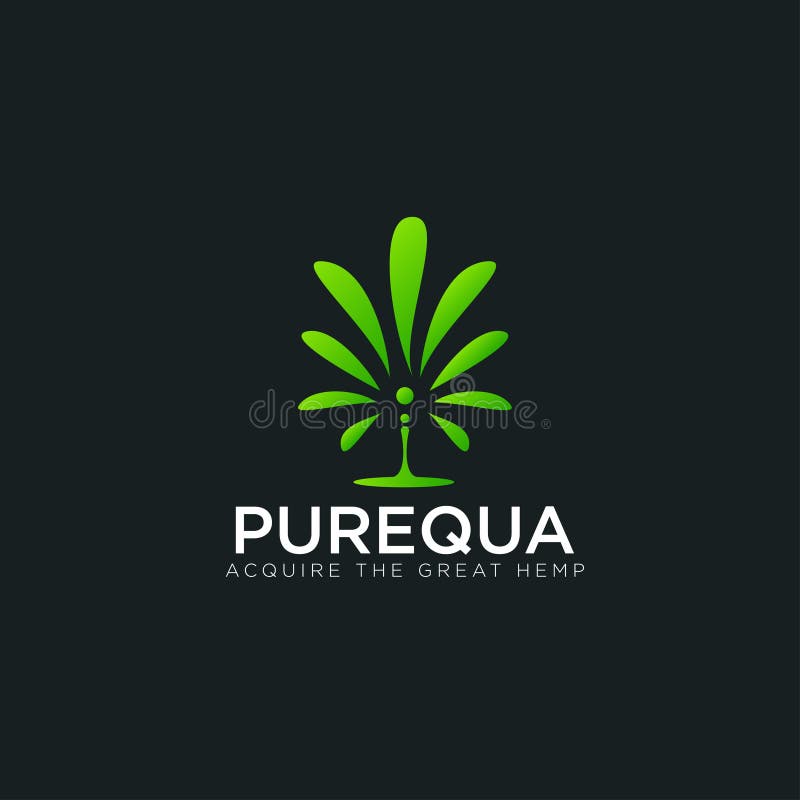 Logo Purequa Mean Pure Cannabis with High Quality Splash Oil Vector ...