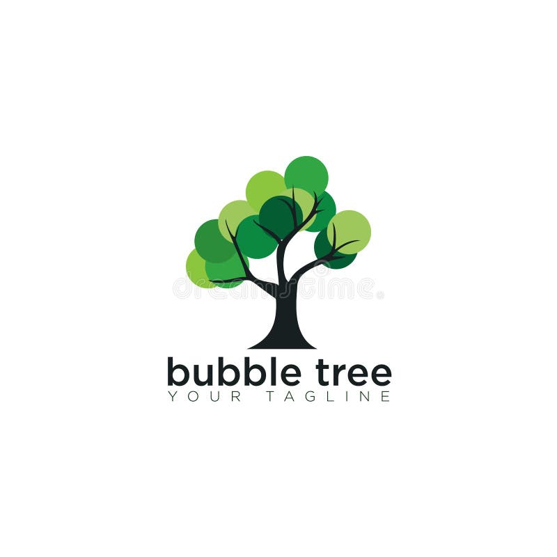 Logo Bubble Tree Circular Leaf Vector Stock Vector - Illustration of ...