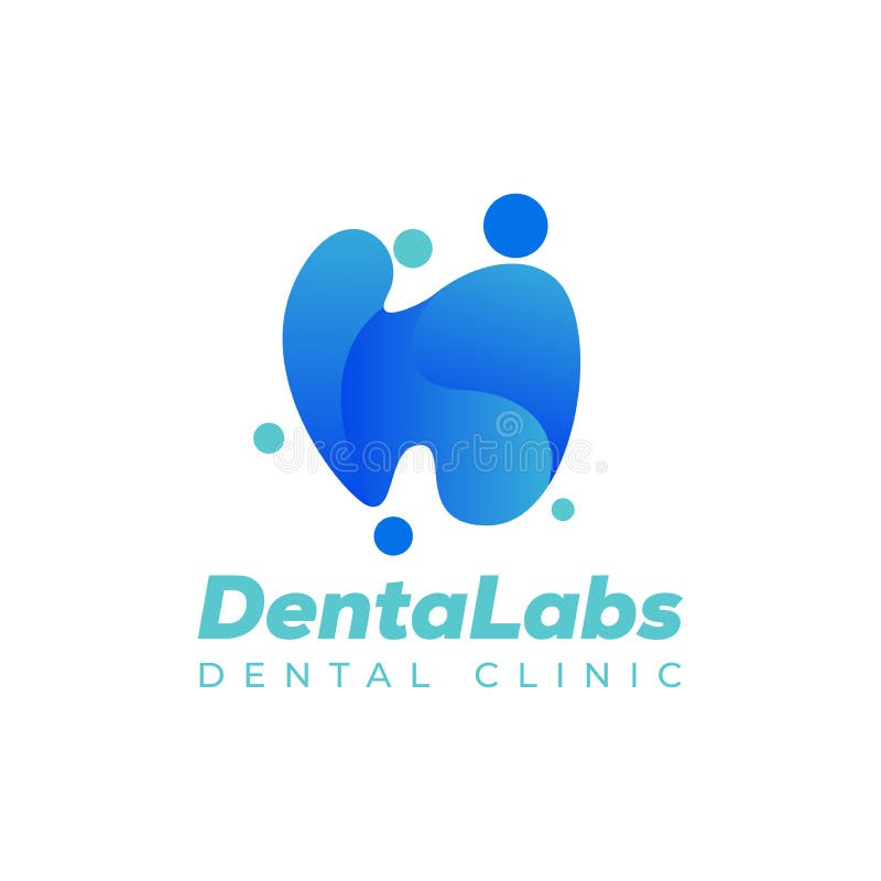 Dental Lab Logo, Dentistry Clinic with Abstract Tooth Water Vector ...