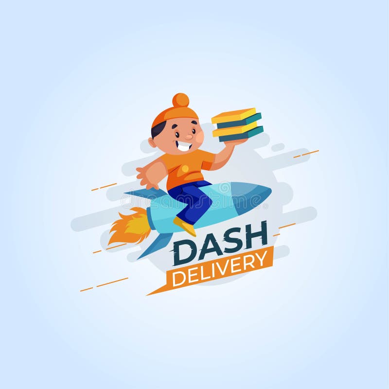 Dash Delivery Vector Mascot Logo Stock Vector - Illustration of font, flying: 265660711